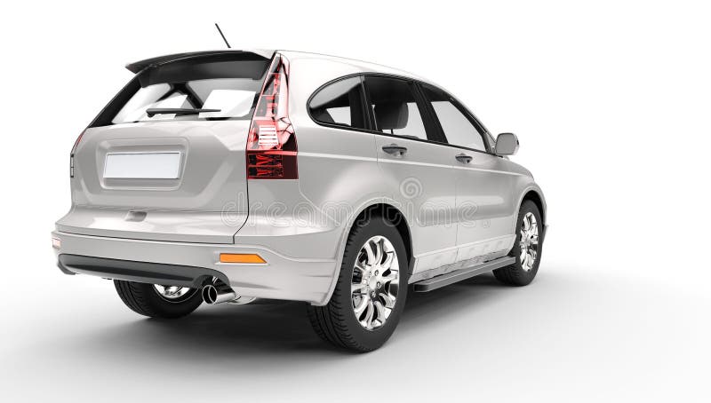Silver SUV 4X4 - Back View stock illustration. Illustration of ...