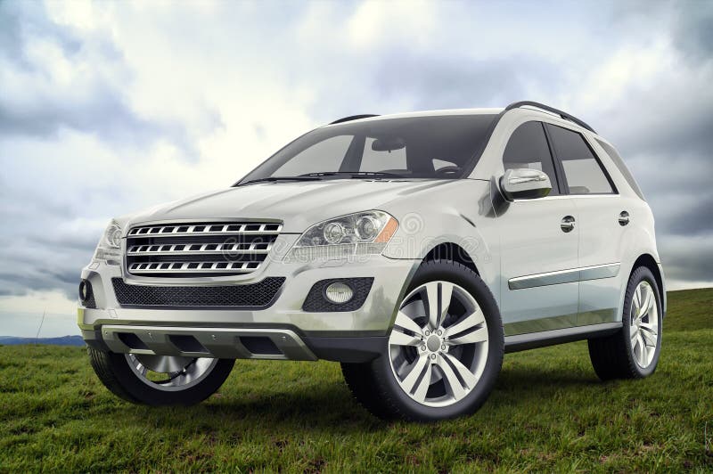 Silver SUV stock image. Image of attractive, motor, fancy - 9984605