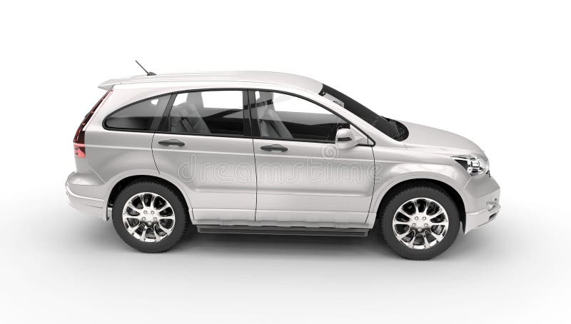 Silver SUV 4X4 - Top Side View Stock Illustration - Illustration of ...