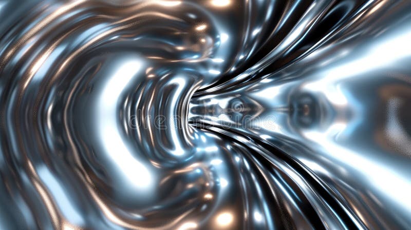 Silver Swirl Abstract Metallic Background with Light Reflections. Stock Image - Image of chrome ...