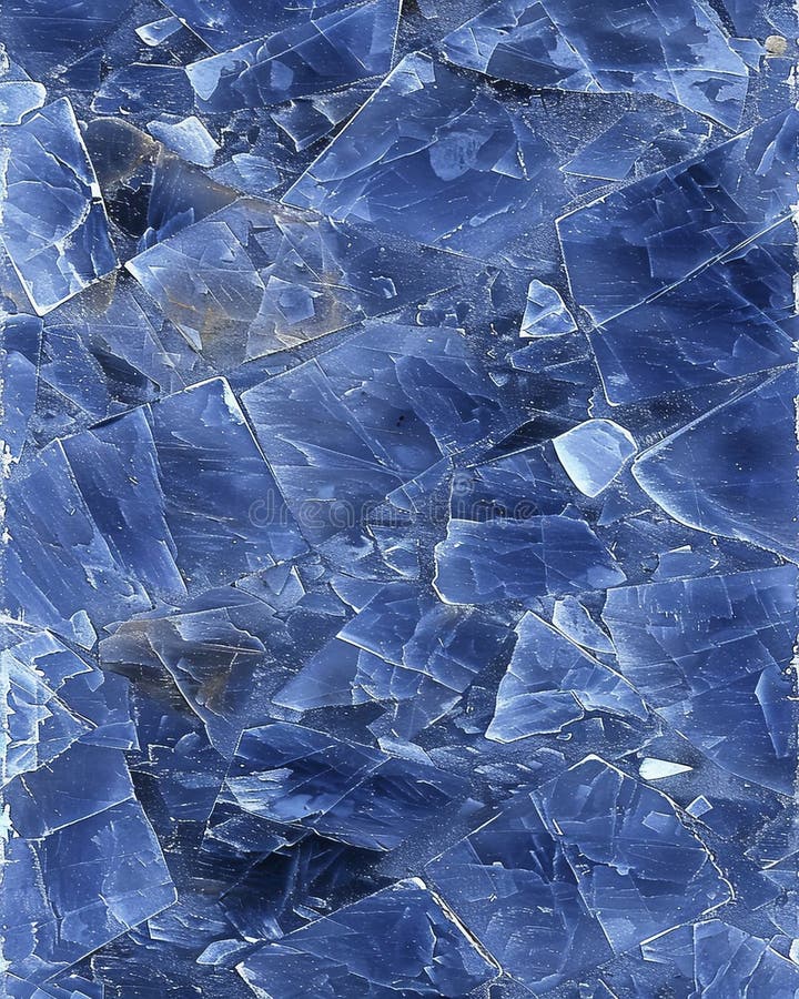 Silver Swirls and Ice Crystals on Azure Marble Creating Abstract ...