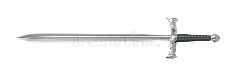 Silver sword 1 stock vector. Illustration of flaming - 199590629