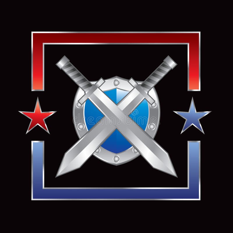 Medieval Swords and Shield on Cracked Ground Stock Vector ...