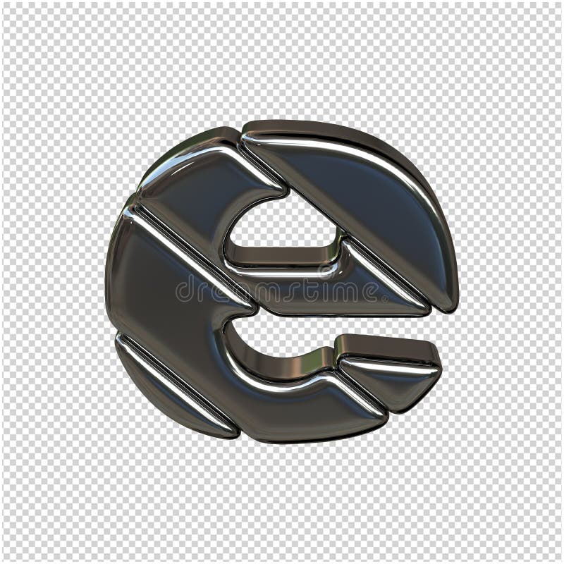 Silver Symbol from Silver Bars on a Transparent Background. 3d Letter B ...