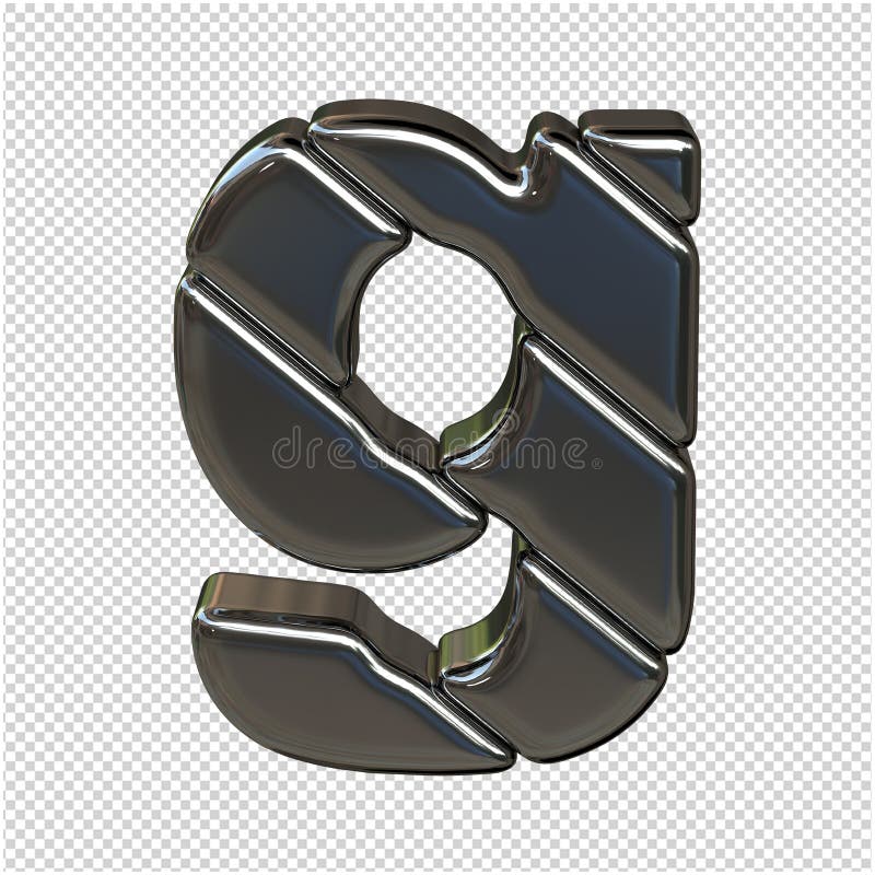 Silver Symbol from Silver Bars on a Transparent Background. 3d Letter F ...