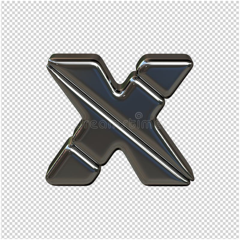 Silver Symbol from Silver Bars on a Transparent Background. 3d Letter X ...