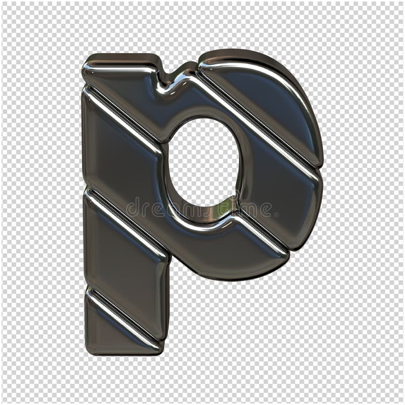 Silver Symbol from Silver Bars on a Transparent Background. 3d Letter S ...