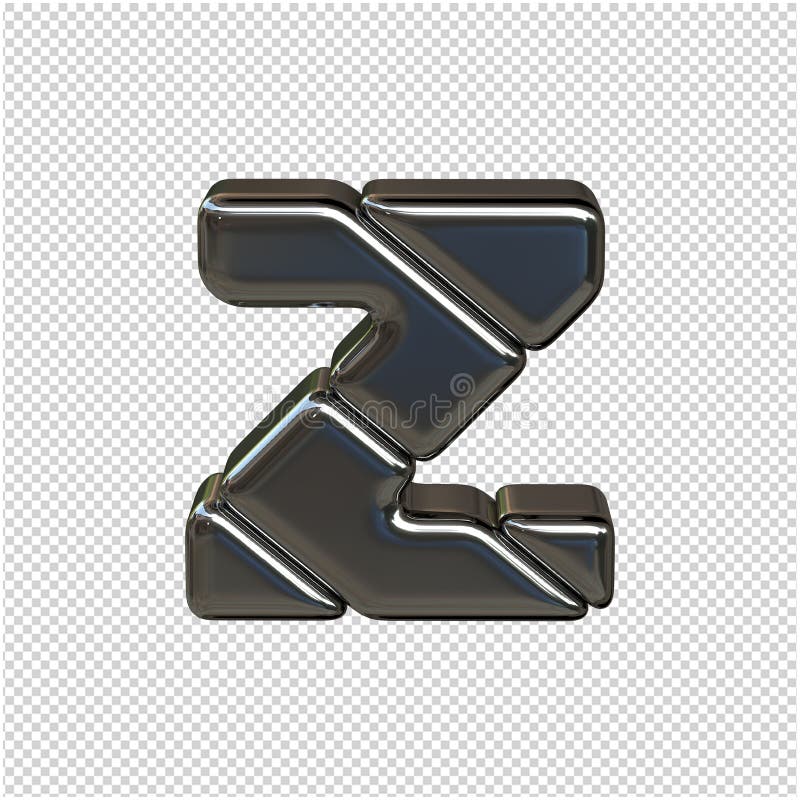 Silver Symbol from Silver Bars on a Transparent Background. 3d Letter N ...