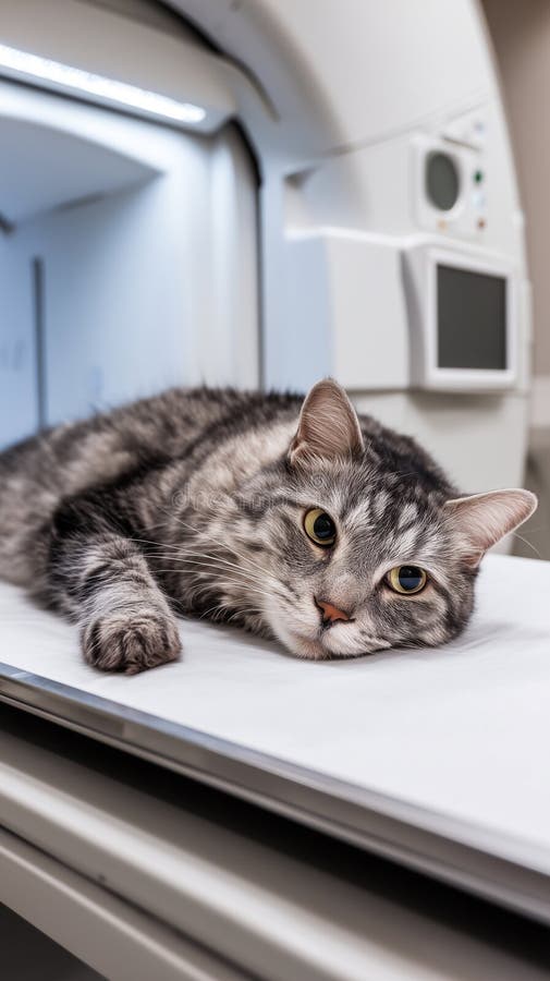 Silver Tabby Cat on Veterinary Examination Table - Pet Healthcare ...