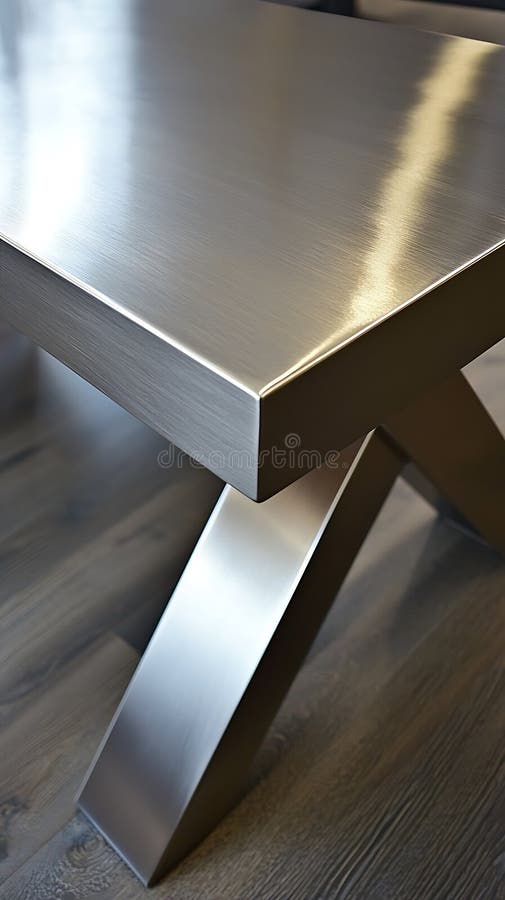 A Silver Table with a Cross Shape Design on the Top Stock Illustration ...