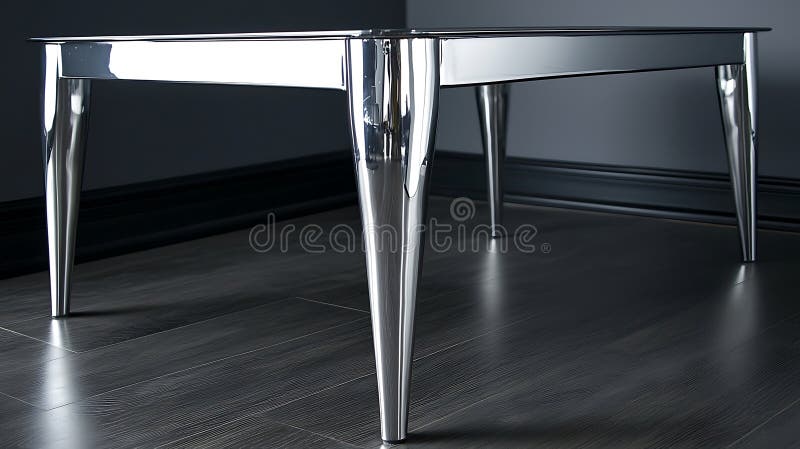 A Silver Table with Legs that are Curved and Pointed Stock Photo ...