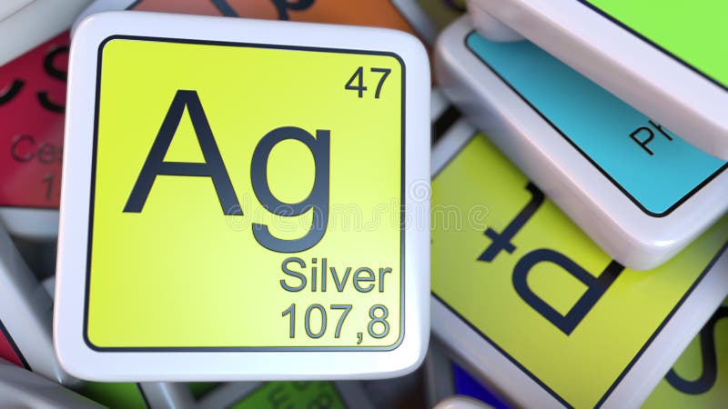 Silver on the Periodic Table of the Elements Stock Image - Image of ...