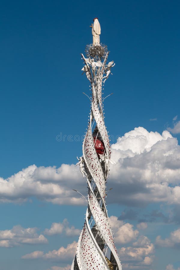 Silver Tall Helicoidal Santa Rosa Tower or Machine Stock Image - Image ...