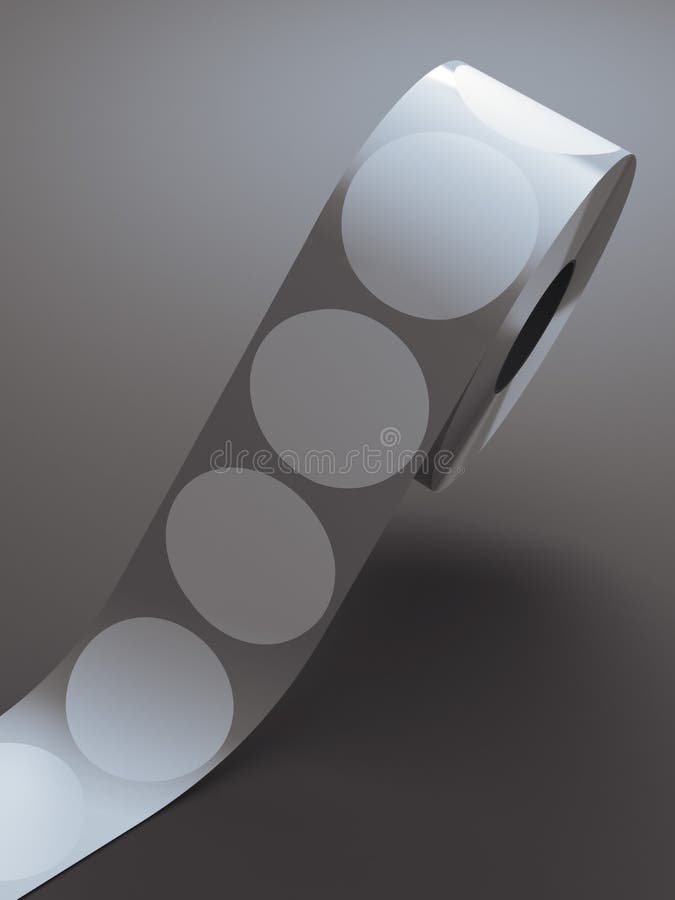 Silver Tape with White Circles. 3d Rendering Stock Illustration ...