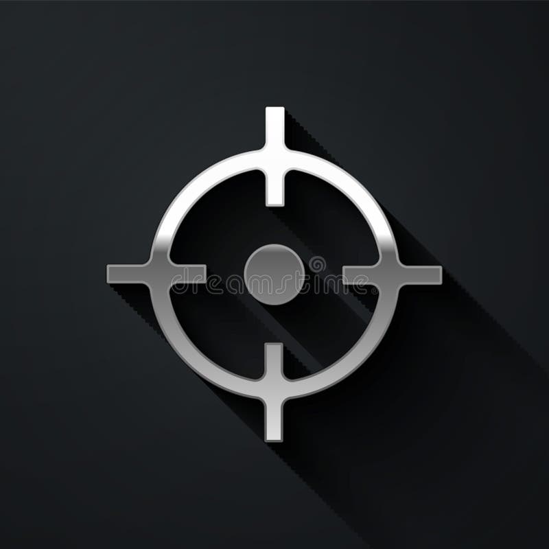 Silver Target Sport Icon Isolated on Black Background. Clean Target ...