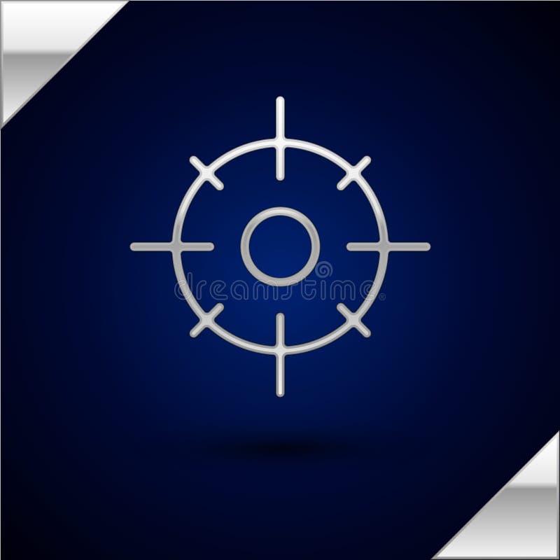 Silver Target Sport Icon Isolated on Dark Blue Background. Clean Target ...