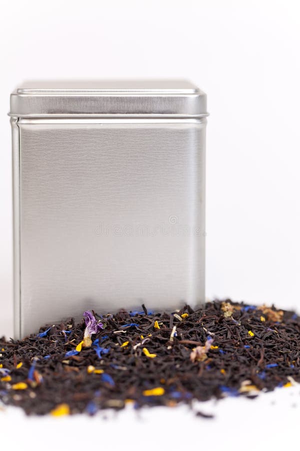 Silver Tea Box with Green Fruit Tea Stock Photo - Image of healthcare ...