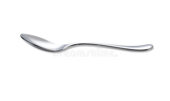 Silver Teaspoon Side View Isolated with Path Stock Photo - Image of ...