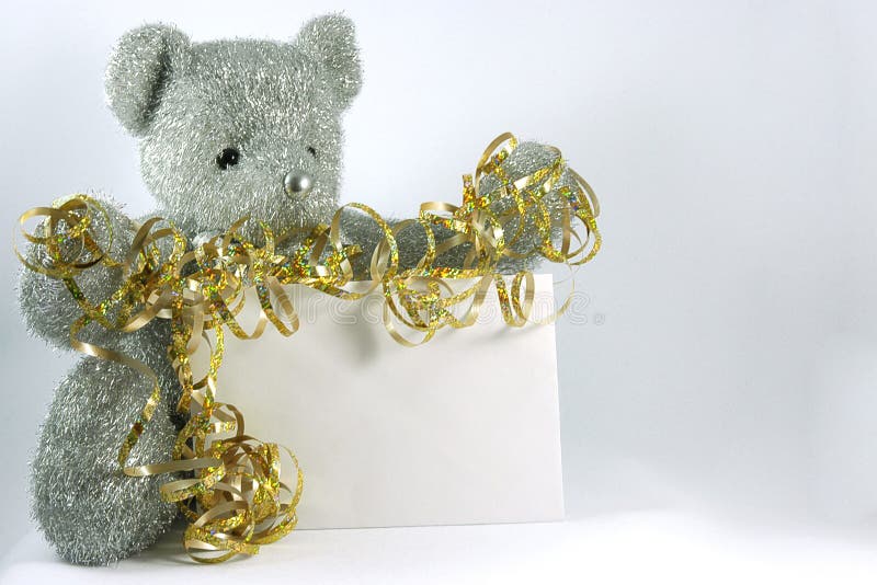 Silver Teddy Bear stock image. Image of note, silver, teddy - 341713