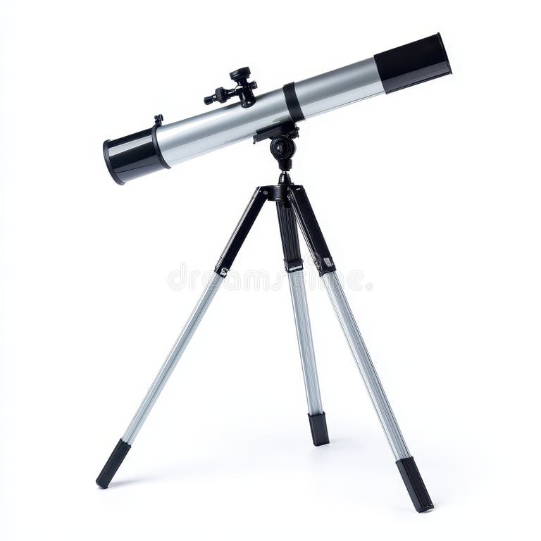A Silver Telescope Mounted on a Tripod for Observing Celestial Objects ...