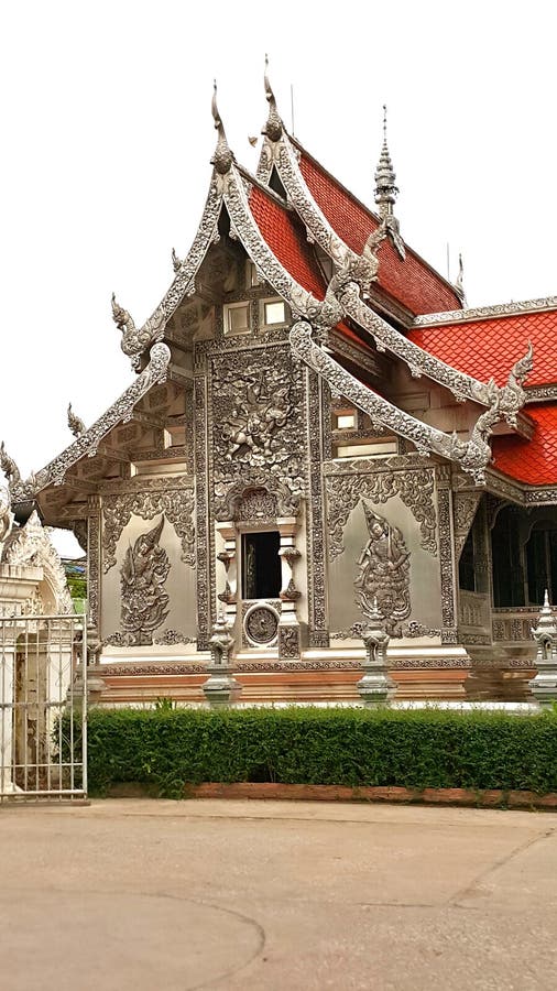 Silver temple stock image. Image of temple, metal, thai - 47895099