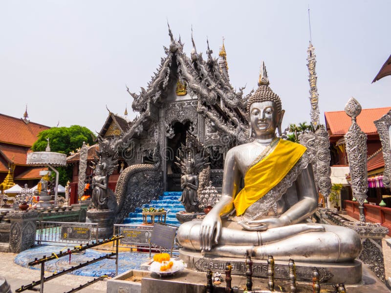Silver Temple, Chiang Mai, Thailand Stock Image - Image of religious ...