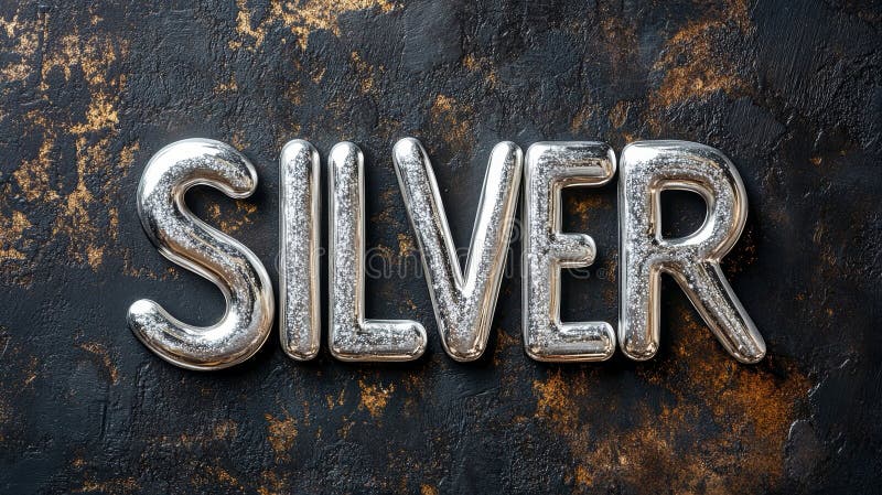 Silver Text Effect on Dark Grunge Background Shiny, Glittering Font ...