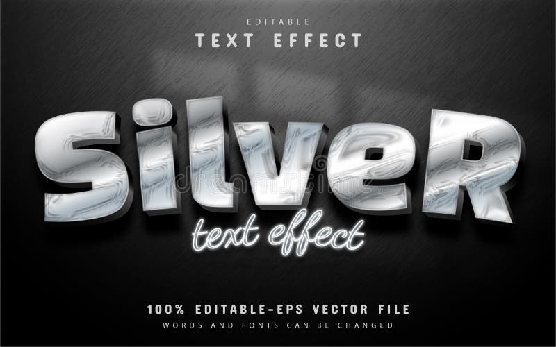 Silver Text Effect Editable Stock Vector - Illustration of number ...