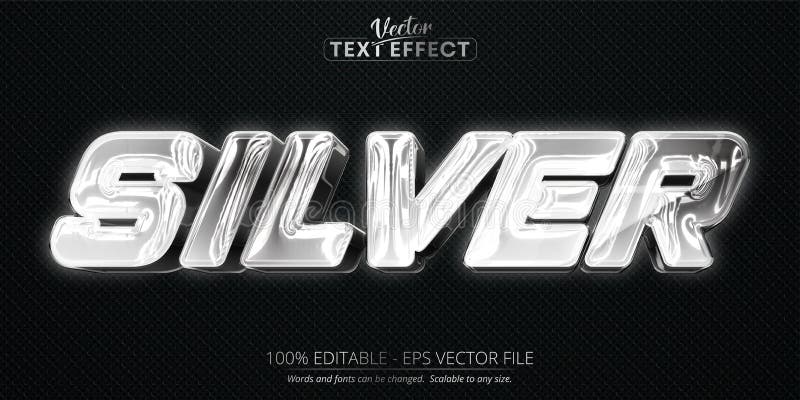 Silver Text Effect, Editable Luxury Silver Text Style Stock Vector ...