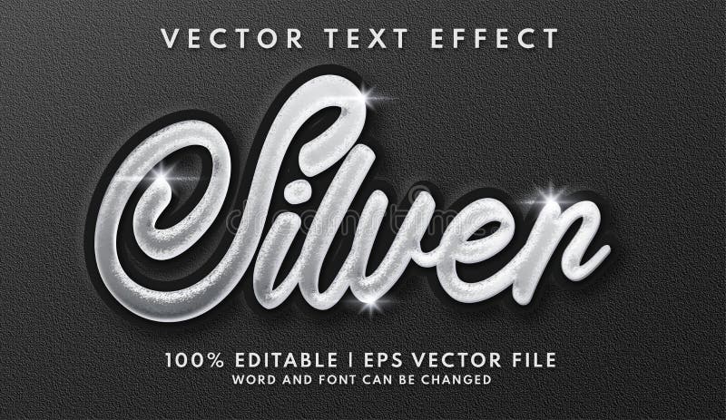 Silver Text Effect Template Stock Vector - Illustration of modern ...