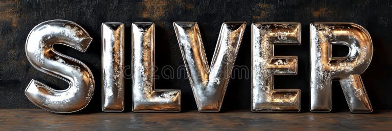 Silver Text Effect with Shiny, Sparkly, Glittering Font Style on a Dark ...