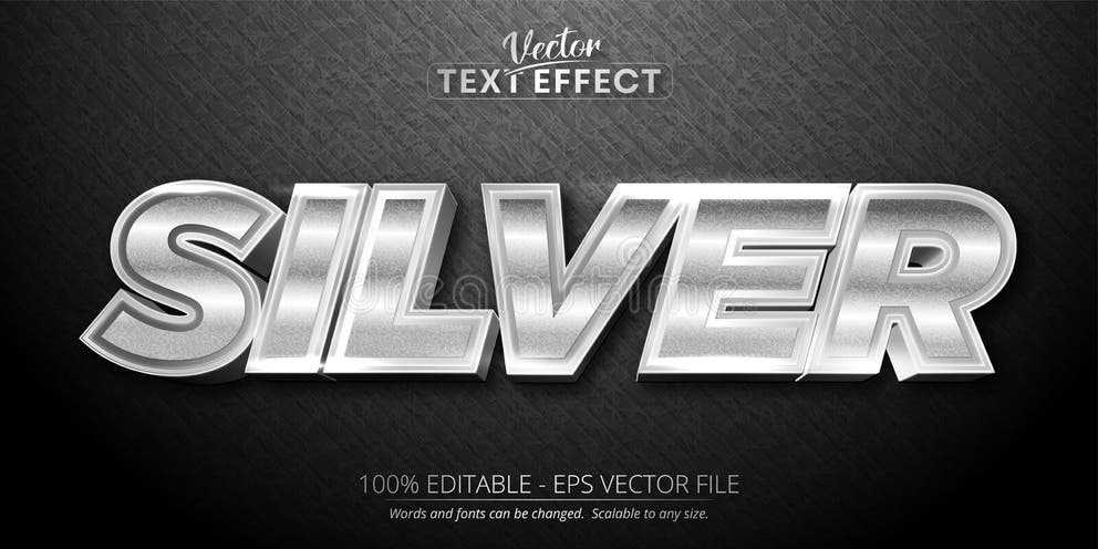 Silver Text Shiny Metallic Style Editable Effect Stock Photos - Free ...