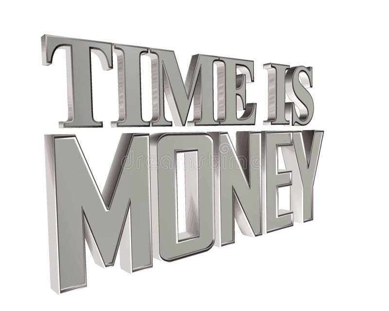 Text Time is Money on a White Background Stock Illustration ...