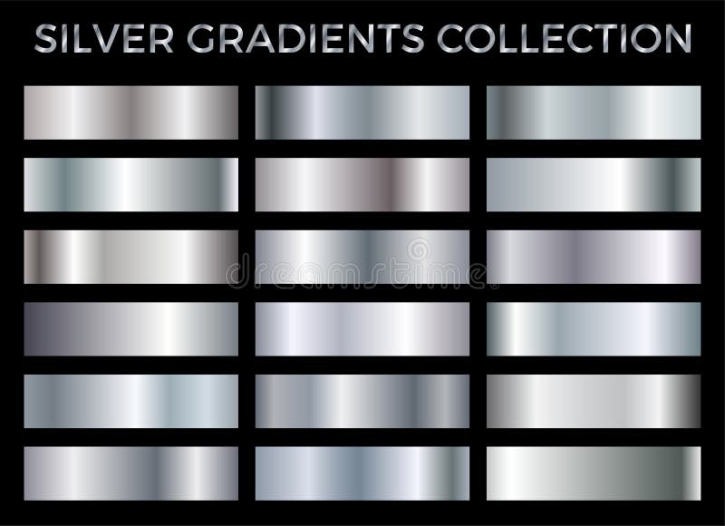 Silver Texture Gradient Background Vector Set Stock Vector ...