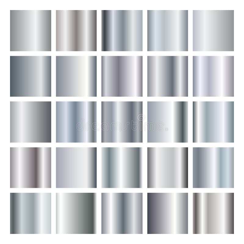 Silver Texture Gradient Background Vector Set Stock Vector - Illustration of metal, background ...