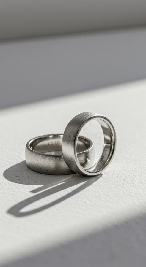 Silver Textured Rings on White Background Stock Illustration ...