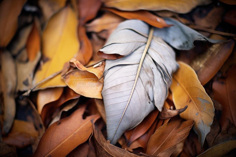Silver Thaw on Magnolia Leaf Litter Stock Illustration - Illustration ...