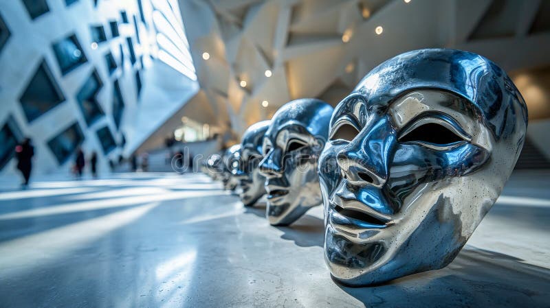 Theater Masks with Happy and Sad Expression. Stock Photo - Image of ...