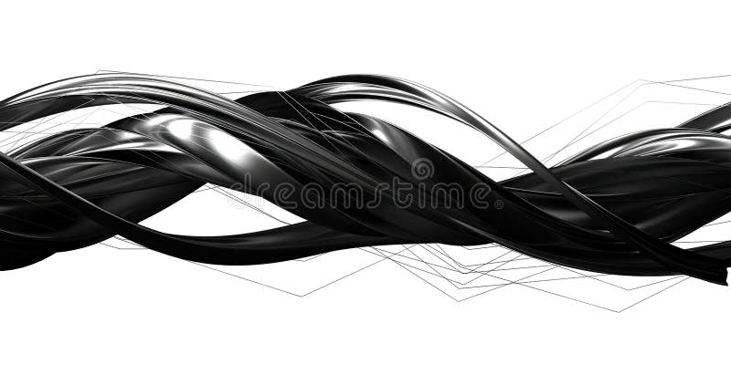 Silver Thin Metal Curved Isolated Abstract Dramatic Modern Luxury 3D ...