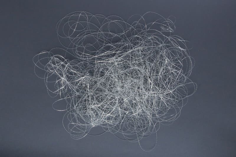 Silver Thread Pile Like Cloud. Stock Image - Image of decorative ...
