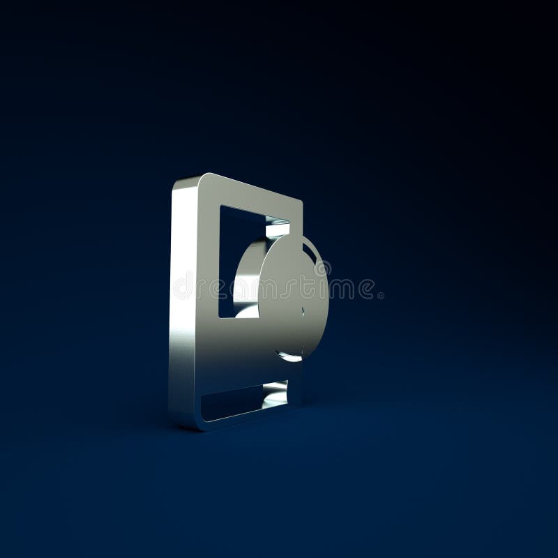 Silver Time for Book Icon Isolated on Blue Background. Minimalism ...