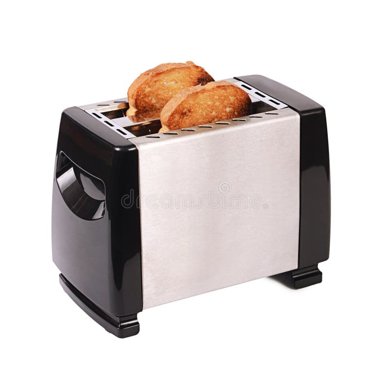 Silver Toaster Isolated on White Background Stock Photo - Image of ...
