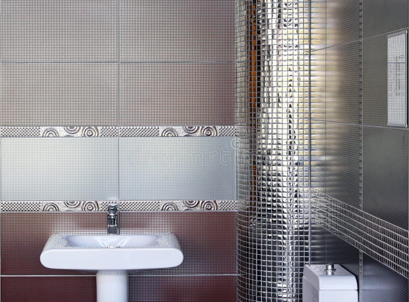 Silver toilet stock image. Image of tiles, toilet, modern - 25178127
