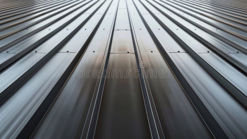 Silver-toned Roof in Close-up View. Reflective Surface and ...