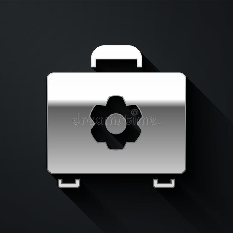 Black Toolbox Icon Isolated on Yellow Background. Tool Box Sign ...