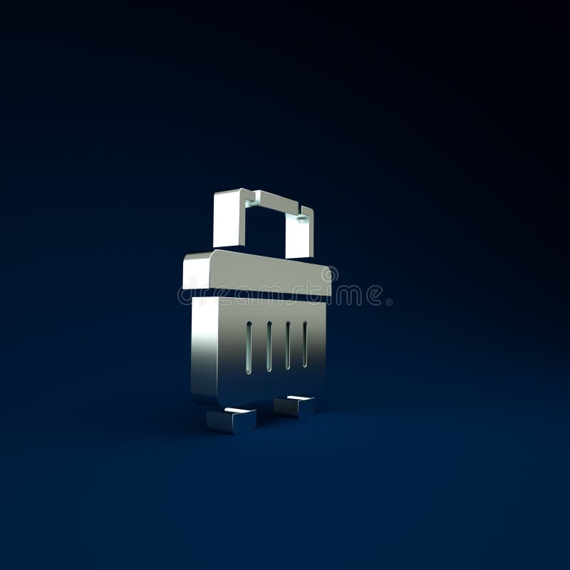 Silver Toolbox Icon Isolated on Blue Background. Tool Box Sign ...