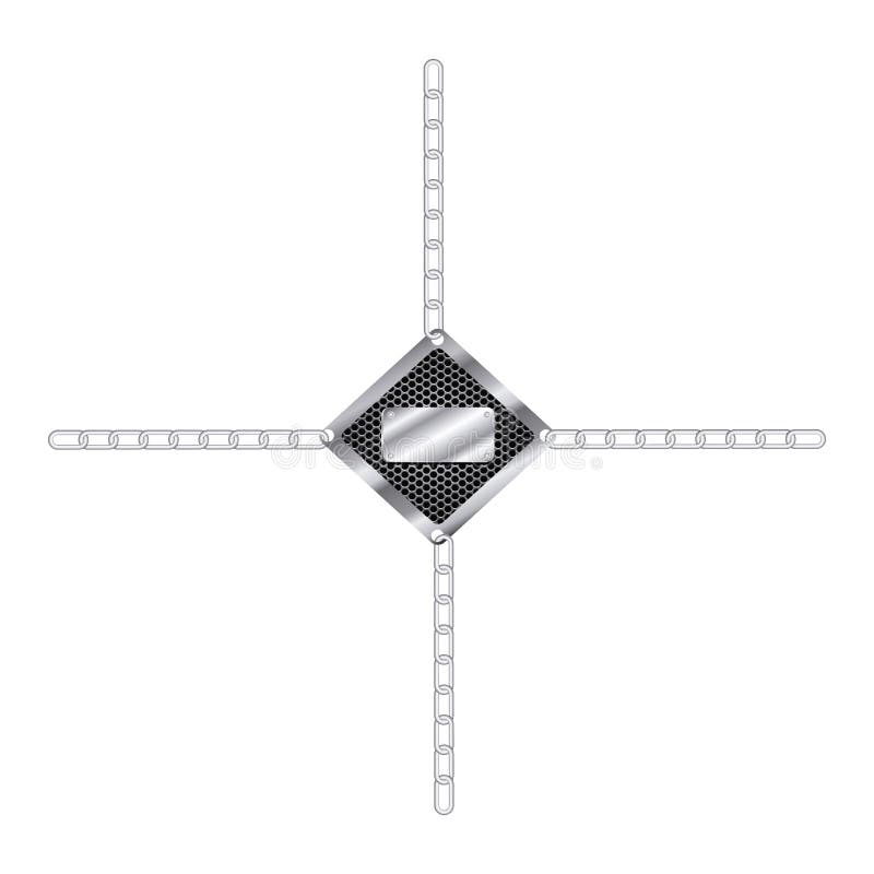 Silver Tools Blank Warnings with Chains Icon Stock Illustration ...