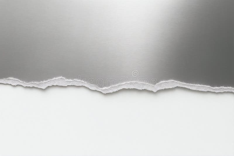 Silver Torn Paper Edge on White Background Stock Illustration ...