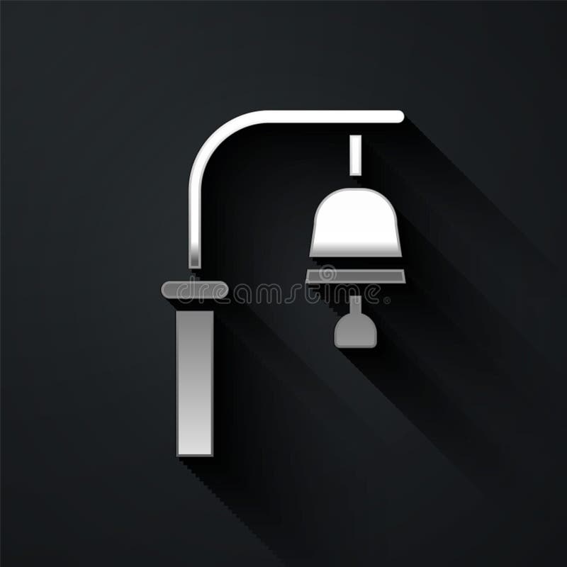 Silver Train Station Bell Icon Isolated on Black Background. Long ...
