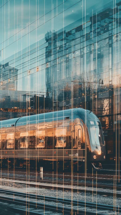 A Silver Train Traveling Down Train Tracks Next To a Tall Building ...